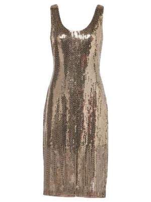 Ralph Lauren Embellished Silk Midi Dress - Brown