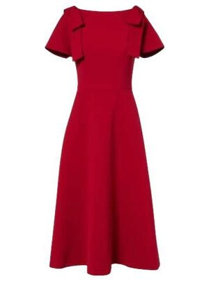 Carolina Herrera Crêpe Bow-detail Midi Dress - Red