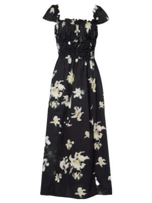 Altuzarra Altuzarra Floral Cotton-Blend Midi Dress Black