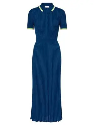 Gabriela Hearst Eyot Cashmere And Silk Midi Dress - Blue