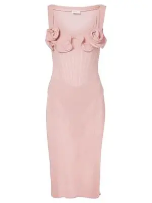 Magda Butrym Bustier Dress With Floral Appliqu - Pink