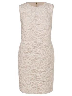 Carolina Herrera Lamé Crewneck Mini Dress - Nude