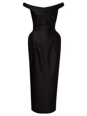 Magda Butrym Off-shoulder Cotton Bustier Dress - Black