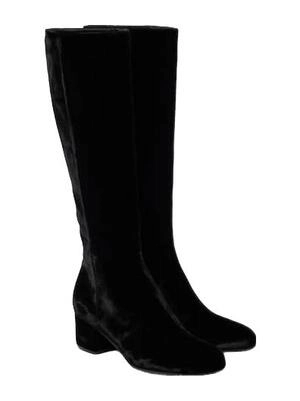 GIANVITO ROSSI Velvet Knee-high Boots - Black