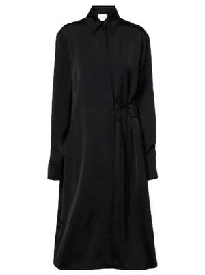 JIL SANDER Midi Shirt Dress With Front Ties - Black