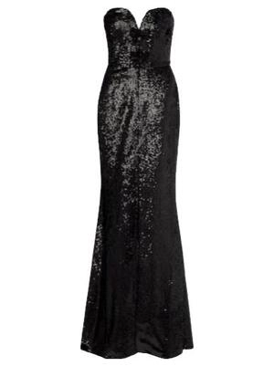 Elie Saab Sequined Strapless Sweetheart Gown - Black