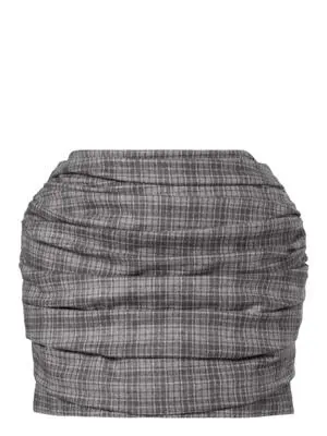 Magda Butrym Plaid Midi Skirt - Grey