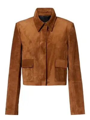 Nour Hammour Bleeker Cropped Suede Jacket - No