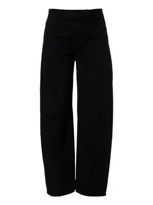 NILI LOTAN Tribeca Cotton Twill Barrel-leg Pants - Black