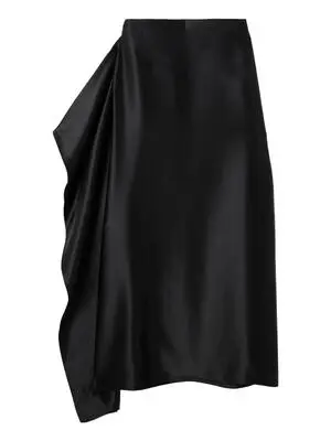 THE ROW Athalia Pleated Midi Skirt - Black