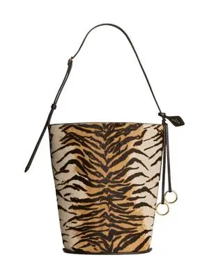 ALAÏA Alaia Tiger Stripe Print Bucket Bag