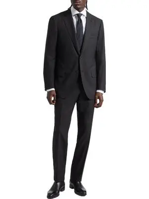 Isaia Sanita Solid Super 160s Wool Suit - Navy