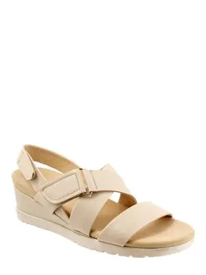 Softwalk Novi Ankle Strap Wedge Sandal - Ivory