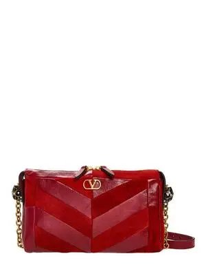 Valentino Garavani Small Leather Shoulder Bag With Panther Detail - Red