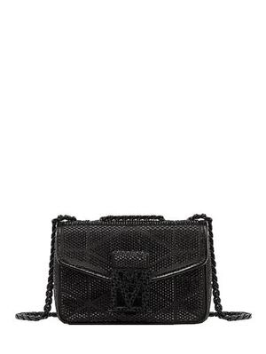 Mcm Travia Quilted Shoulder Bag In Crystal Satin Nylon - Black