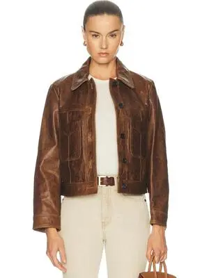 NILI LOTAN Susannah Leather Jacket - Terra