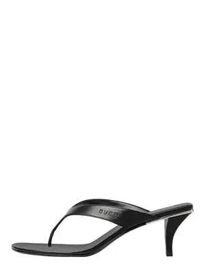 Gucci Thong Heeled Sandals - Black