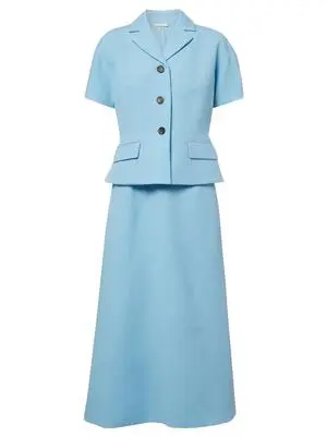 EMILIA WICKSTEAD Alexina Wool Crêpe Midi Dress - Blue