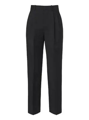 JIL SANDER Pleated Wool And Mohair Straight Pants - Black