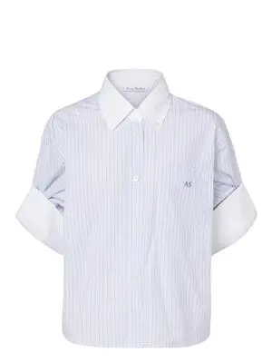 Acne Studios Striped Cotton Poplin Shirt - Blue