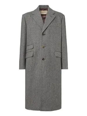 Valentino Garavani Herringbone Virgin Wool Coat - Grey
