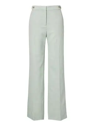 Stella McCartney Wool Straight Leg Trousers - Blue