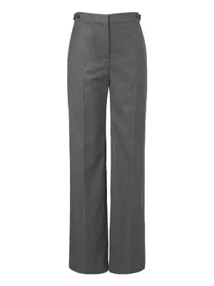 Stella McCartney Wool Straight Leg Trousers - Grey