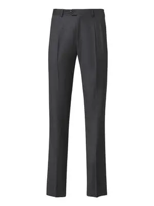 Rubinacci Virgin Wool Straight Leg Trousers - Grey