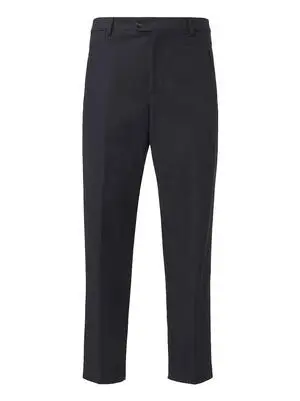 UMIT BENAN Matt Cotton-blend Straight Pants - Blue