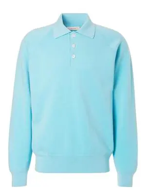 UMIT BENAN Diana Cashmere Polo Sweater - Blue