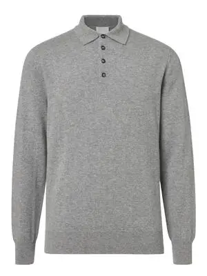 ALLUDE Cashmere Polo Sweater - Grey