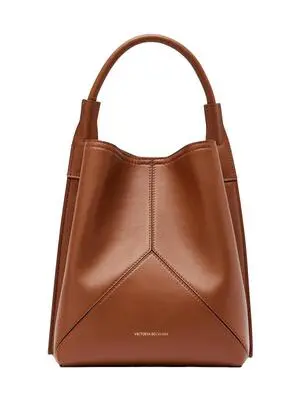 Victoria Beckham Medium Leather Bucket Bag - Brown