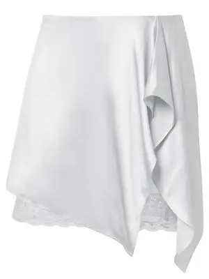 Acne Studios Lace-trimmed Satin Miniskirt - Blue