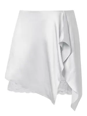 Acne Studios Lace-trimmed Satin Miniskirt - Blue