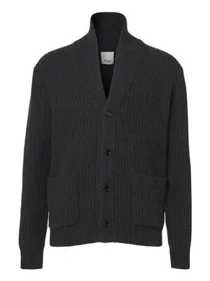ALLUDE Ribbed Wool And Cashmere Cardigan - Grey