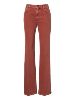 Chloé Straight Leg Jeans In Crimson - Brown