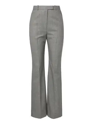 Alexander McQueen Wool Straight Leg Trousers - Grey