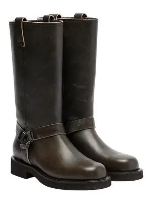 Brunello Cucinelli Monili Leather Knee-high Boots - Brown