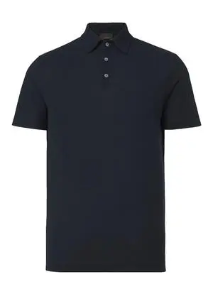 SLOWEAR Cotton Jersey Polo Shirt - Blue