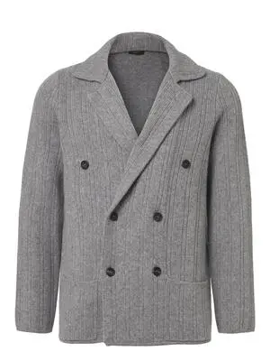 Rubinacci Cashmere Double-breasted Cardigan - Grey