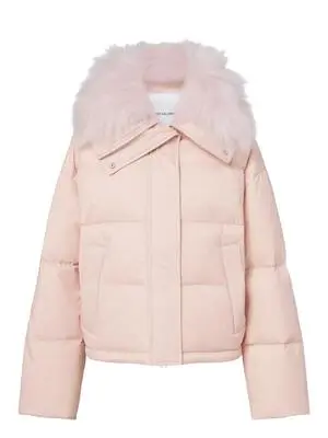 YVES SALOMON Shearling-trimmed Down Jacket - Pink