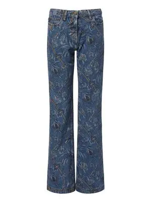 Etro Printed Wide-leg Jeans - Blue