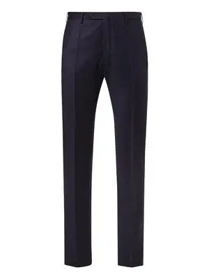 SLOWEAR Virgin Wool Flannel Slim Pants - Blue