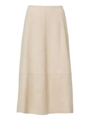 Vince Suede Midi Skirt - Beige