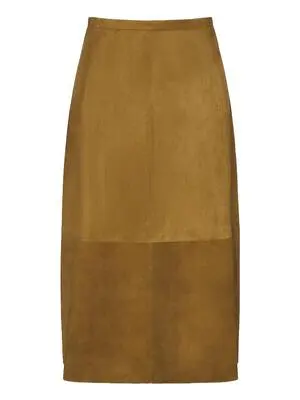 Vince Vince Suede Midi Skirt Yellow