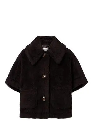 Max Mara Alpaca Wool And Silk Teddy Jacket - Brown