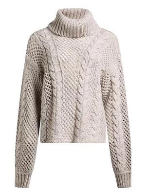 SOALLURE SOALLURE Cable-Knit Turtleneck Sweater