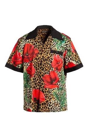 DOLCE & GABBANA Man Shirt Red Size 14 ½ Cotton, Elastane