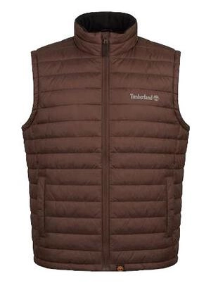 Timberland Timberland Chocolate Nylon Quilted Vest Brown