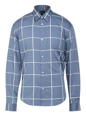 Armani Exchange Shirt Slate Size Cotton - Blue